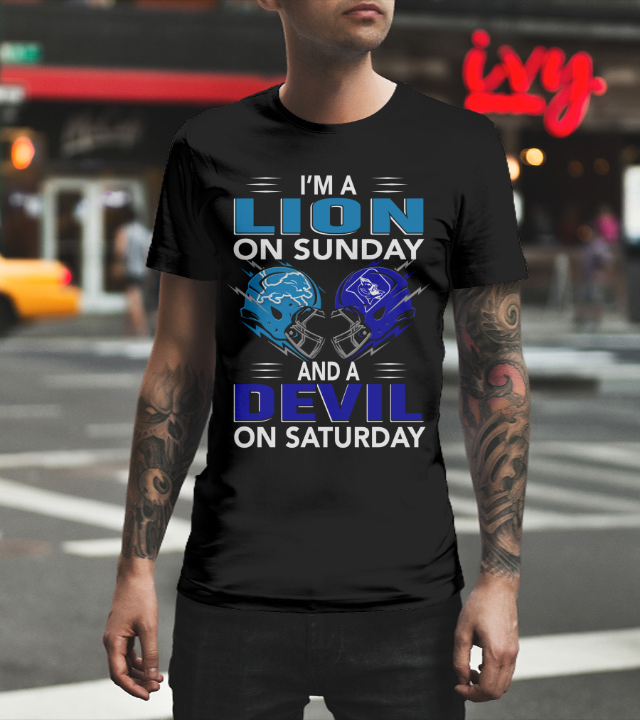 I'm A Lion On Sunday And A Devil On Saturday Football Helmets T-Shirt
