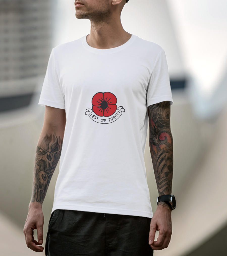 Lest We Forget Remembrance Poppy T-Shirt