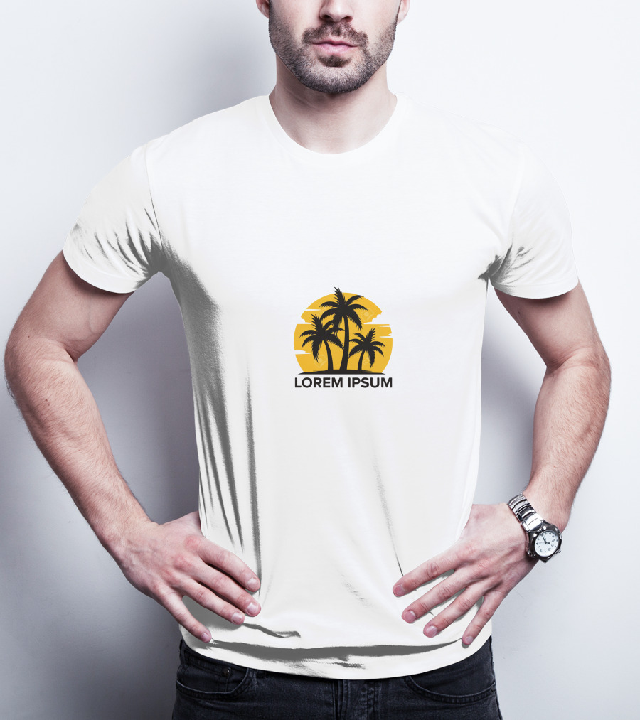 Lorem Ipsum Of The Trees Palm Silhouette Sunset T-Shirt