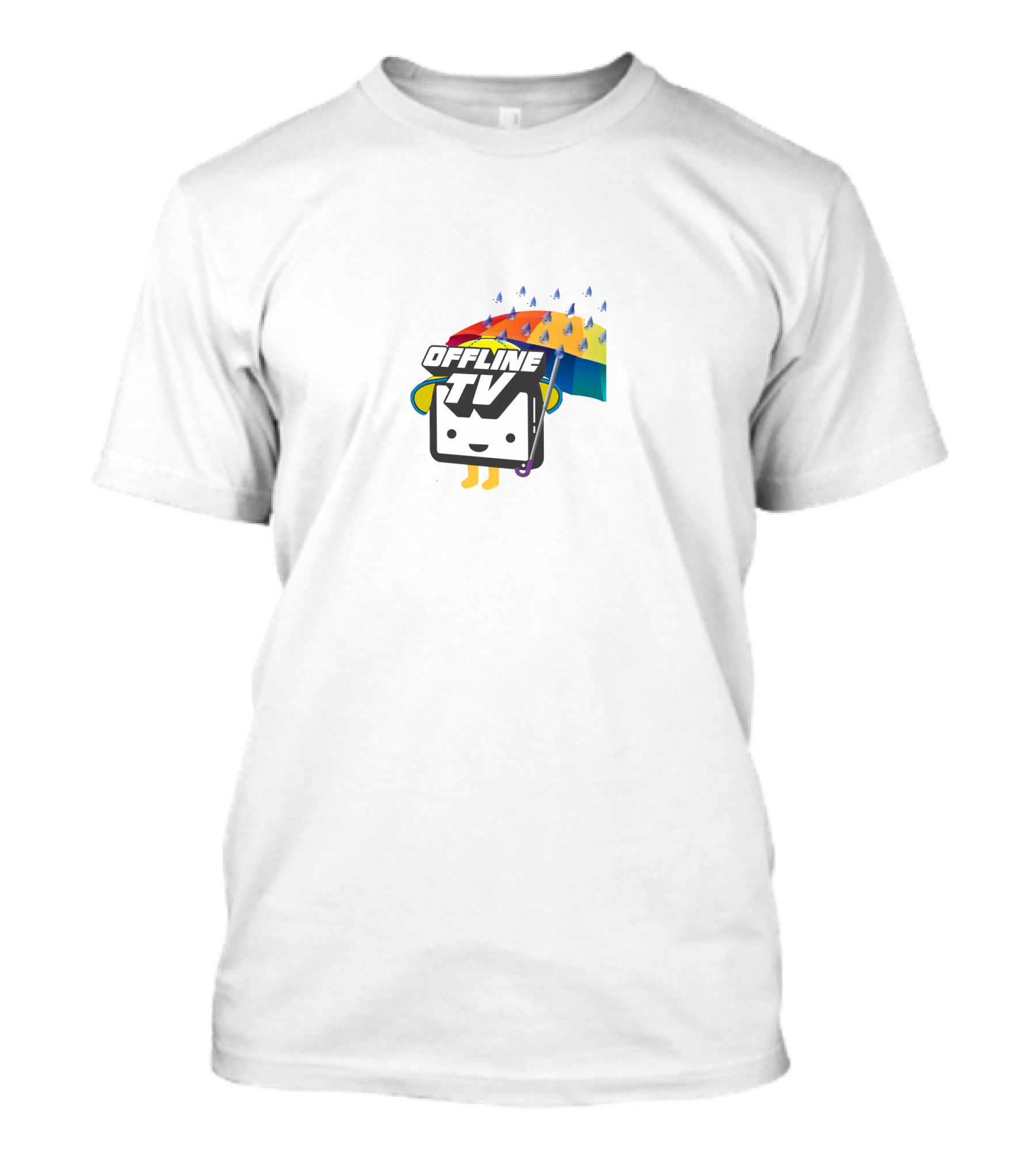 Offline TV Cartoon Character With Rainbow Umbrella T-Shirt
