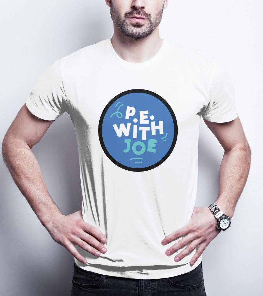 P.E. With Joe Fitness Icon Blue Circle T-Shirt