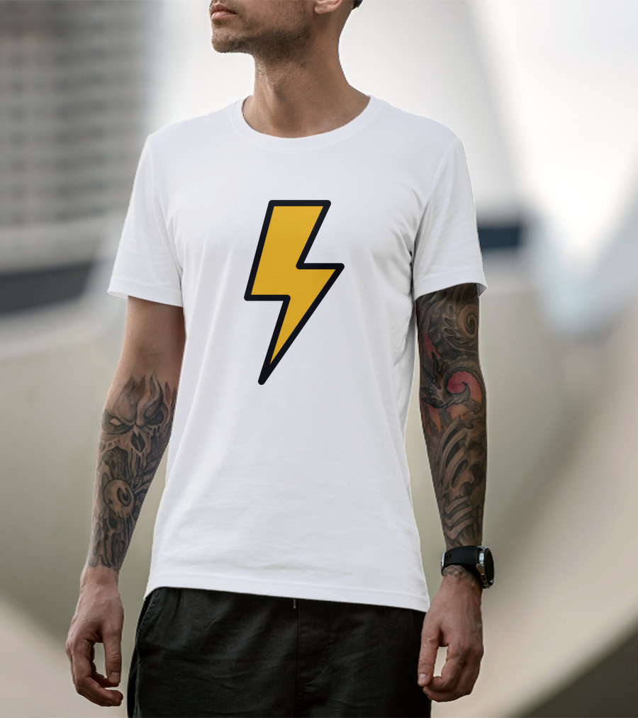 Thunder Bolt Lightning Symbol Vector Emblem T-Shirt
