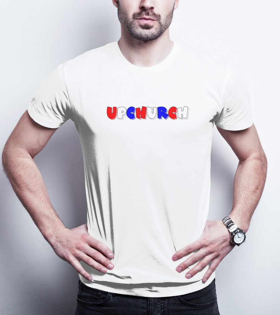 Upchurch Patriotic Red White Blue Text T-Shirt