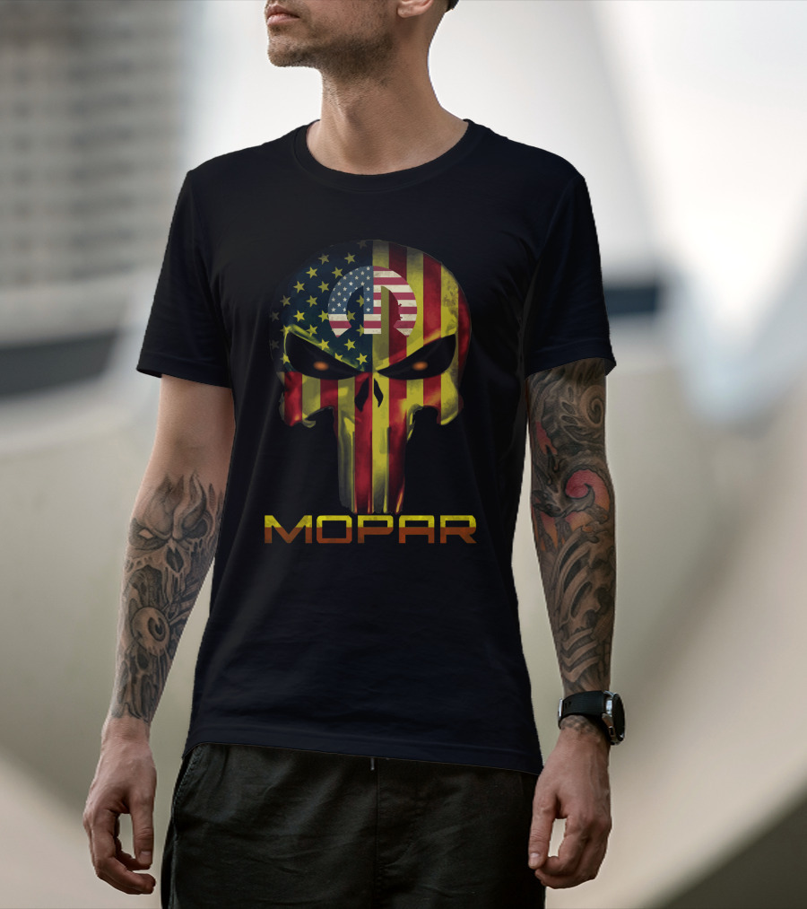 MOPAR American Flag Skull T-Shirt