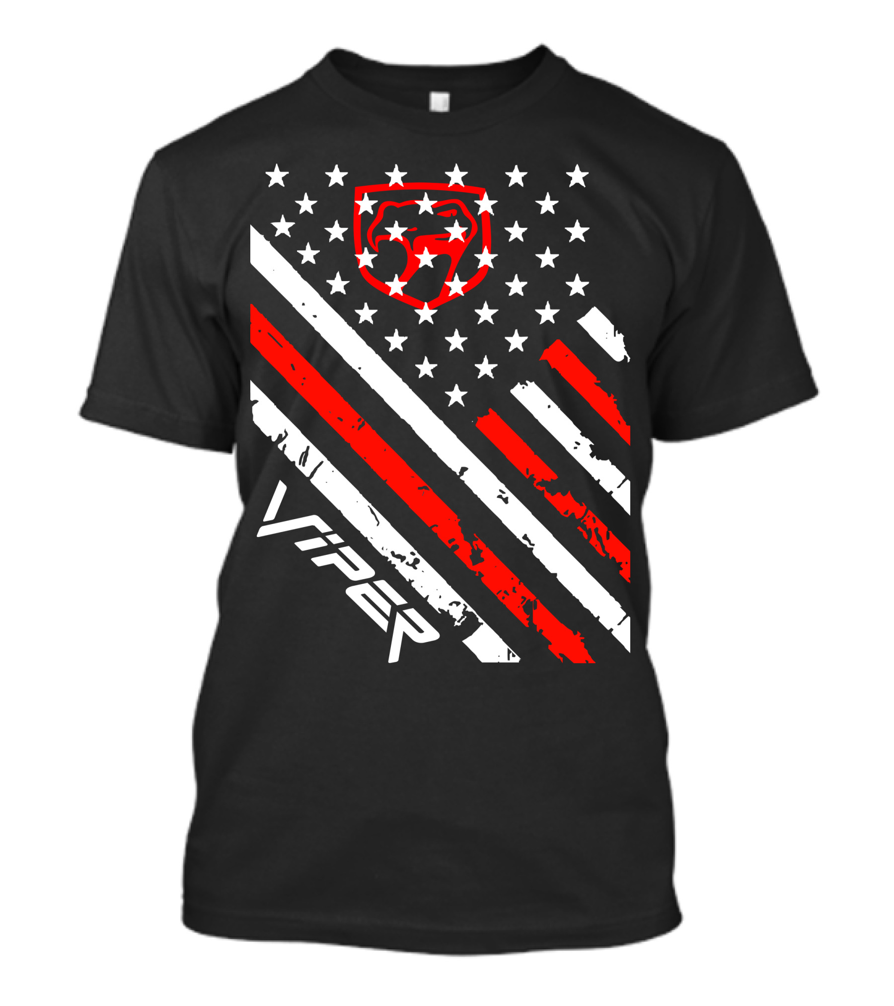 Dodge Viper American Flag Stripes And Stars T-Shirt