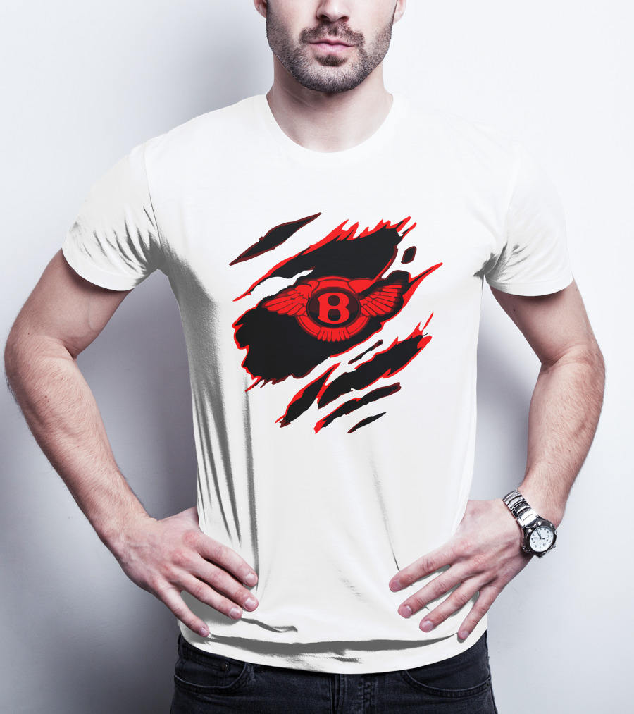 Bentley Red Winged Logo With Claw Marks T-Shirt