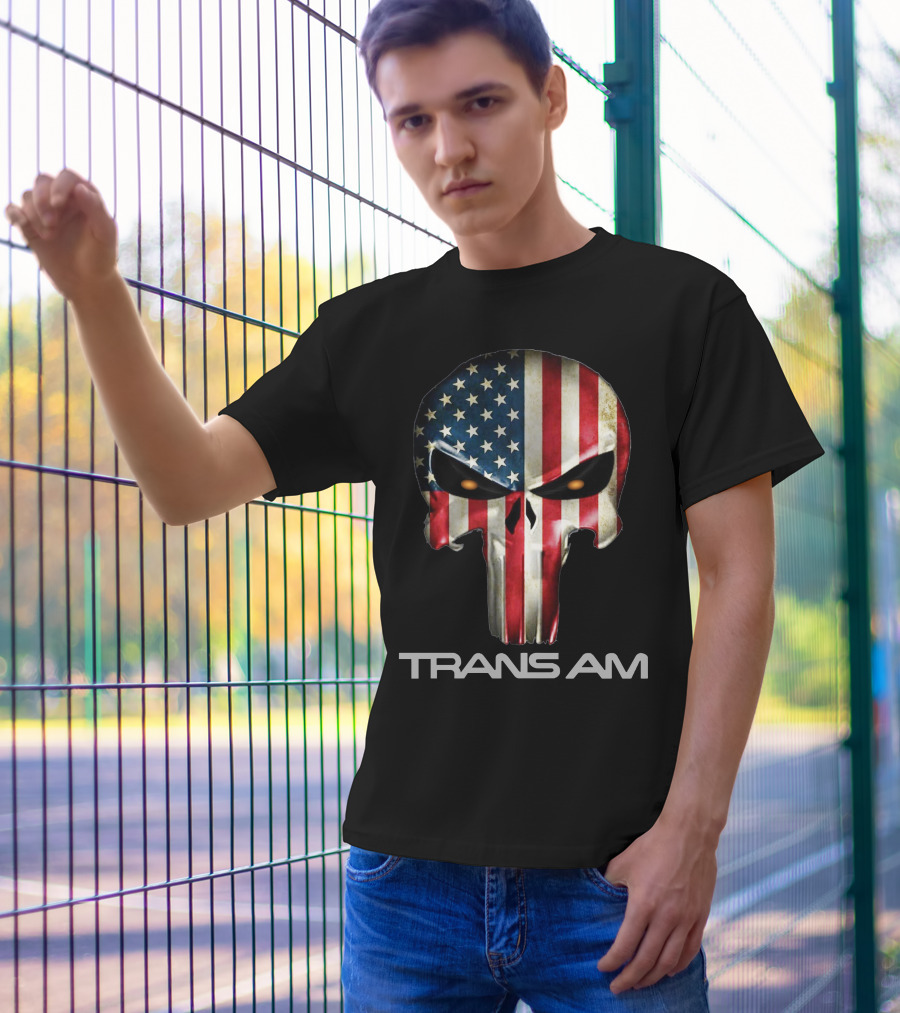 Trans Am American Flag Skull T-Shirt