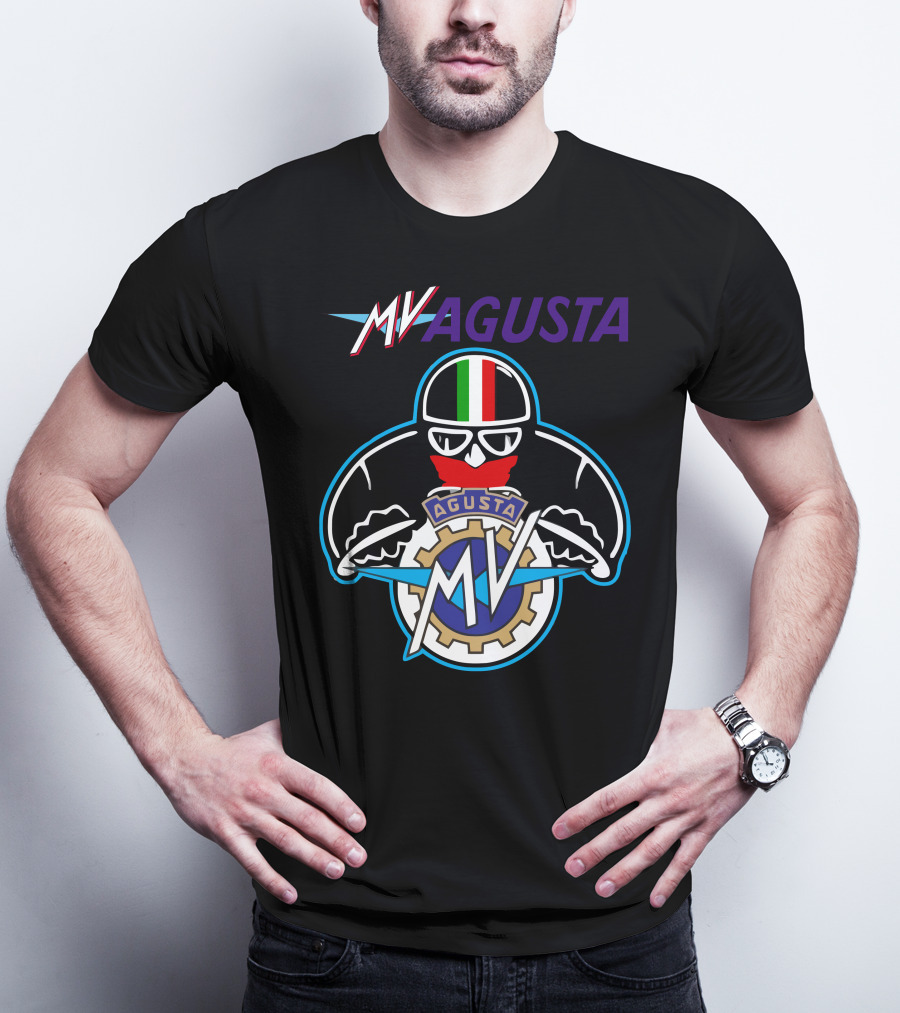 MV AGUSTA Racing Style Italian Flag Helmet T-Shirt