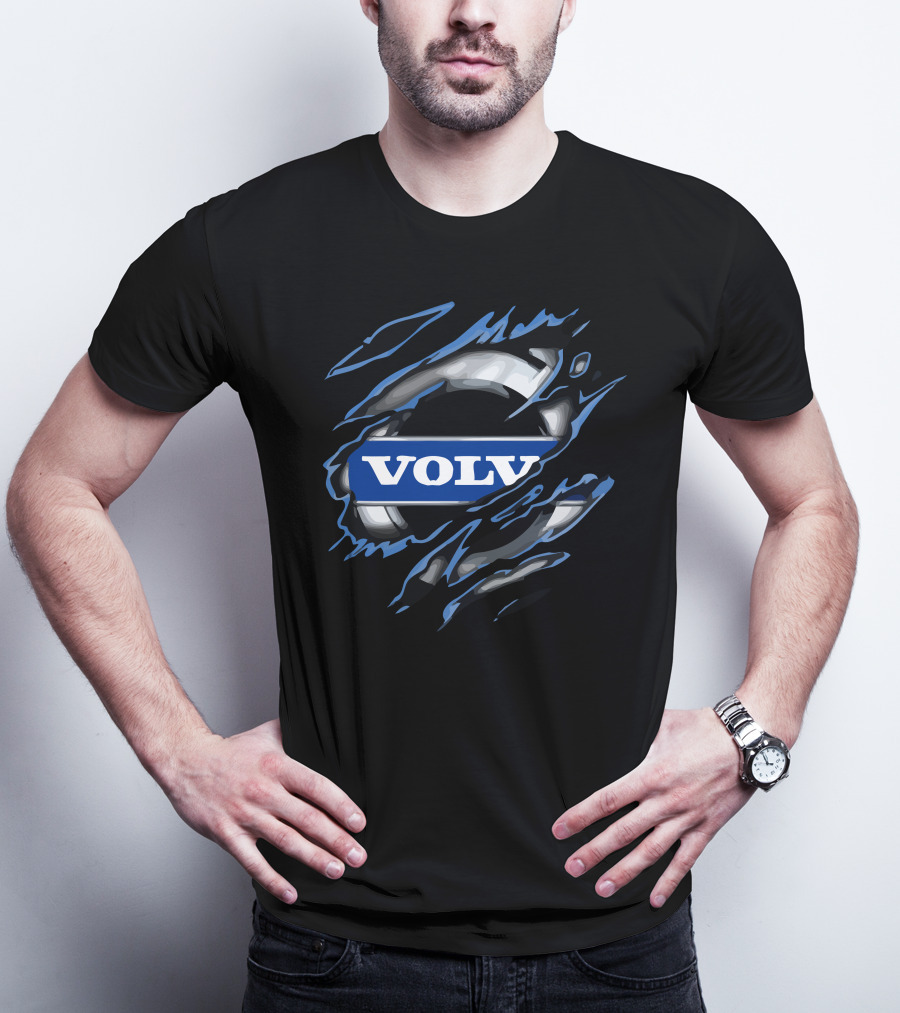 VOLVO Torn Metal Effect Automotive T-Shirt