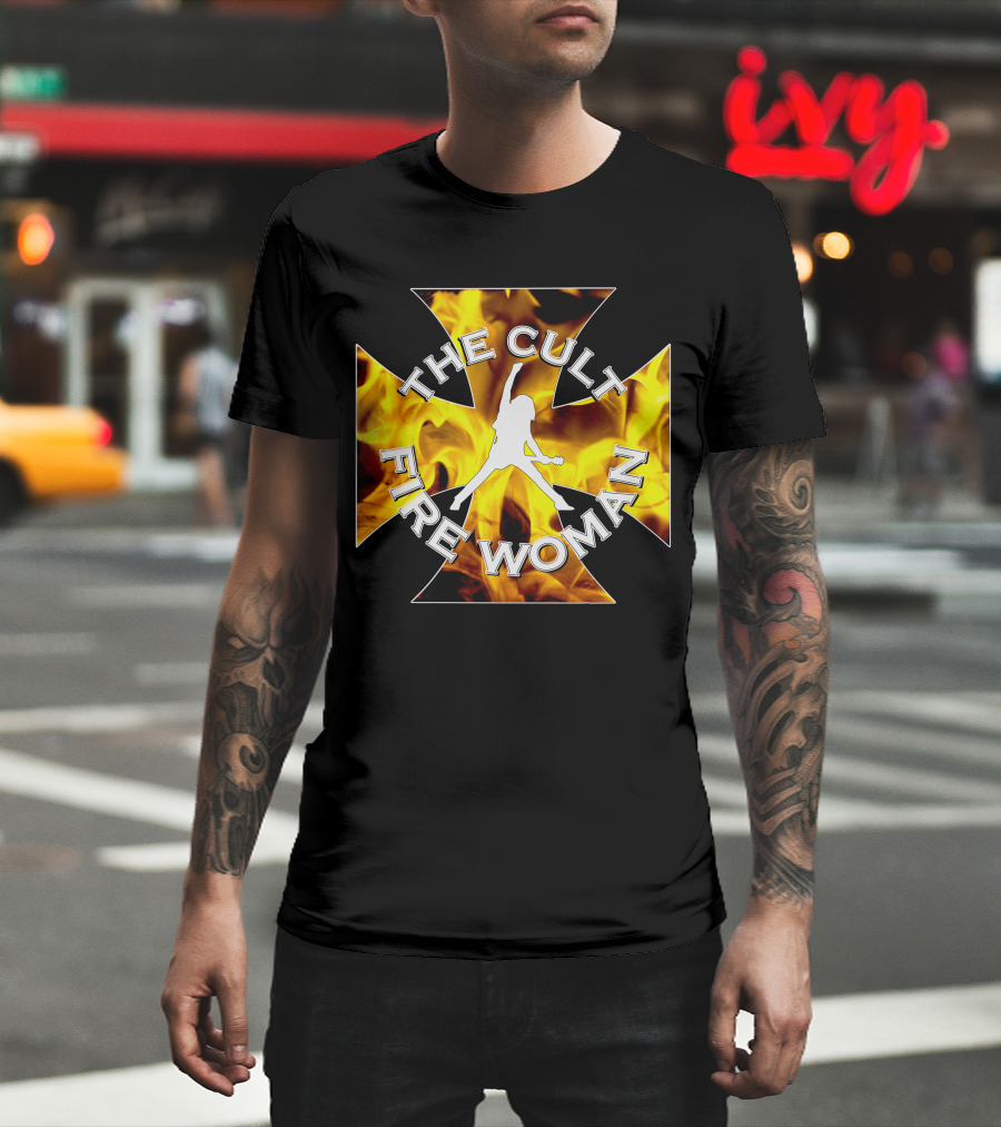 The Cult Fire Woman Flames Emblem T-Shirt