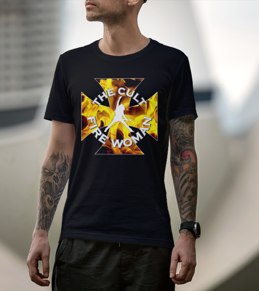 The Cult Fire Woman Flames Emblem T-Shirt