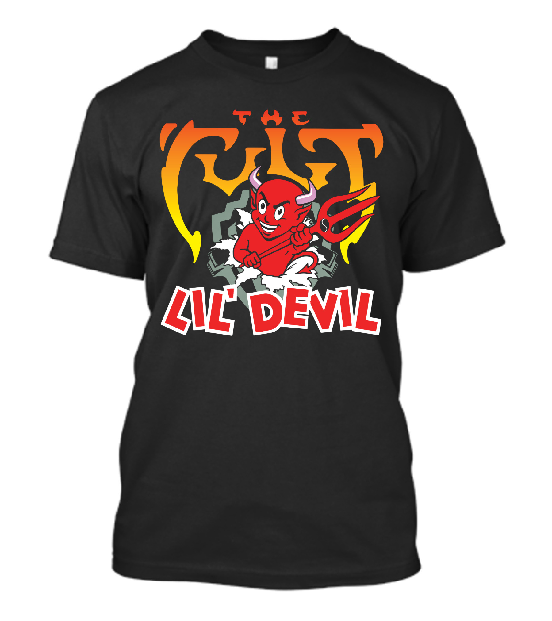 The Cult Lil' Devil Iconic Red Character With Pitchfork T-Shirt