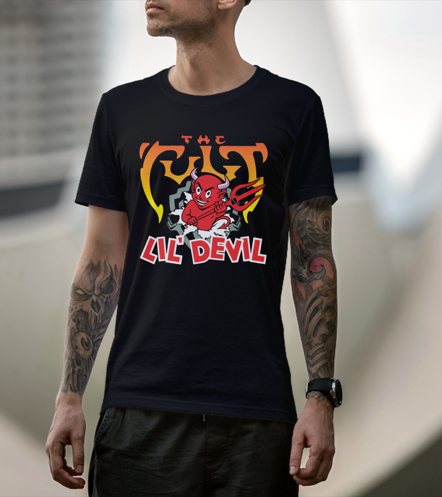 The Cult Lil' Devil Iconic Red Character With Pitchfork T-Shirt