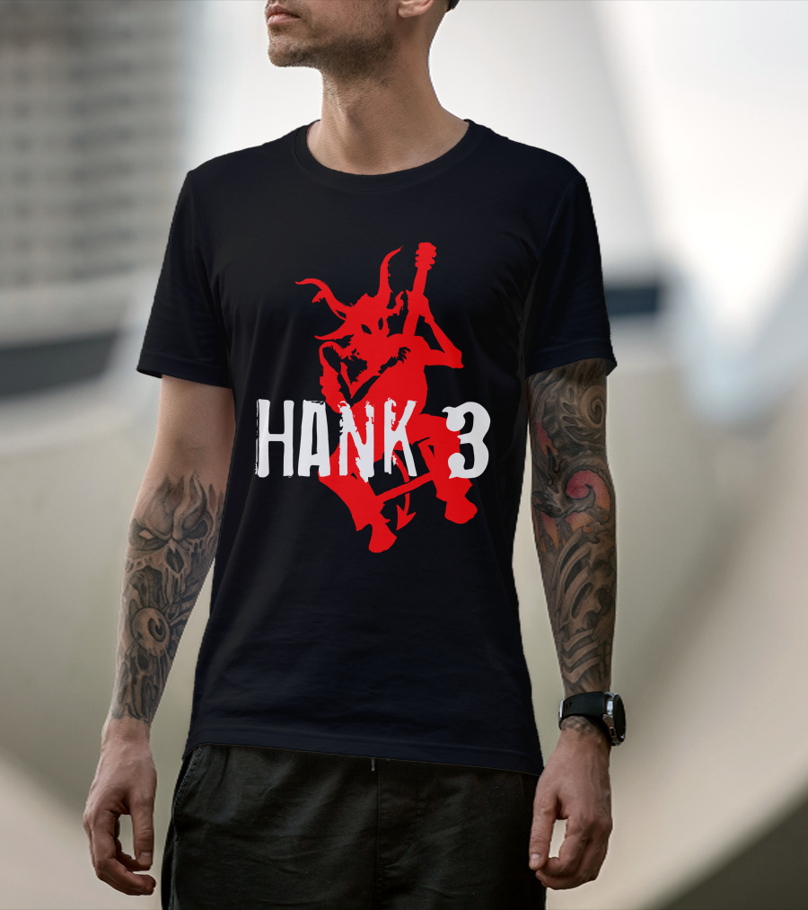 Hank 3 Red Devil Playing Guitar T-Shirt