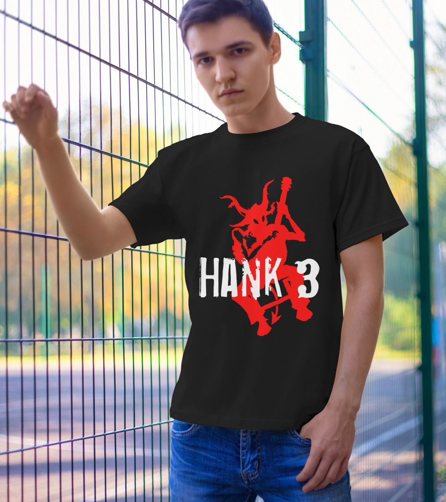 Hank 3 Red Devil Playing Guitar T-Shirt