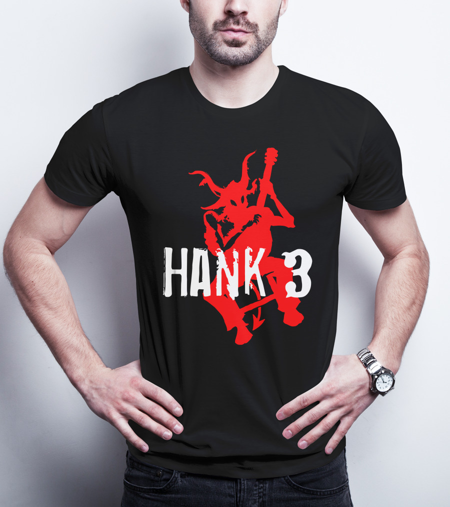 Hank 3 Red Devil Playing Guitar T-Shirt