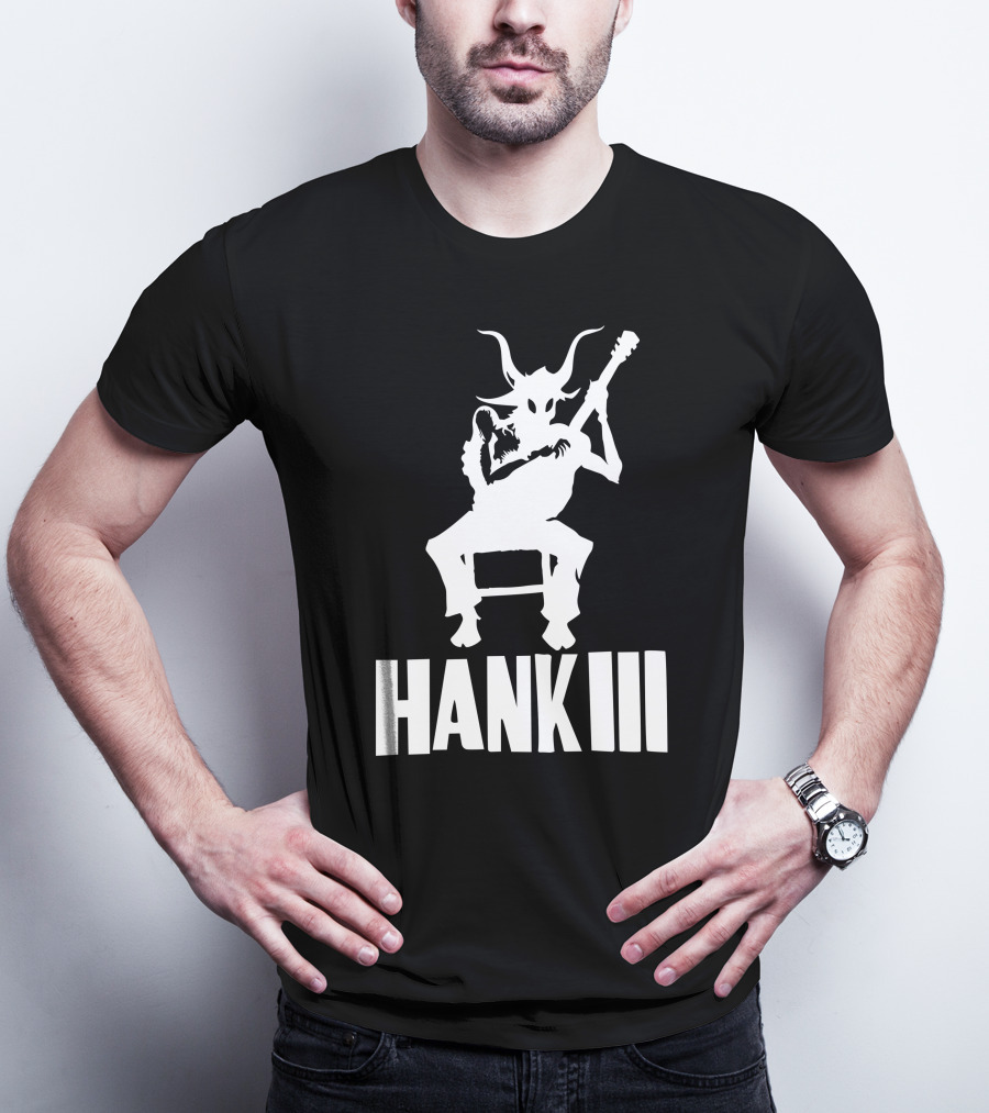 Hank III Goat Demon Playing Guitar T-Shirt