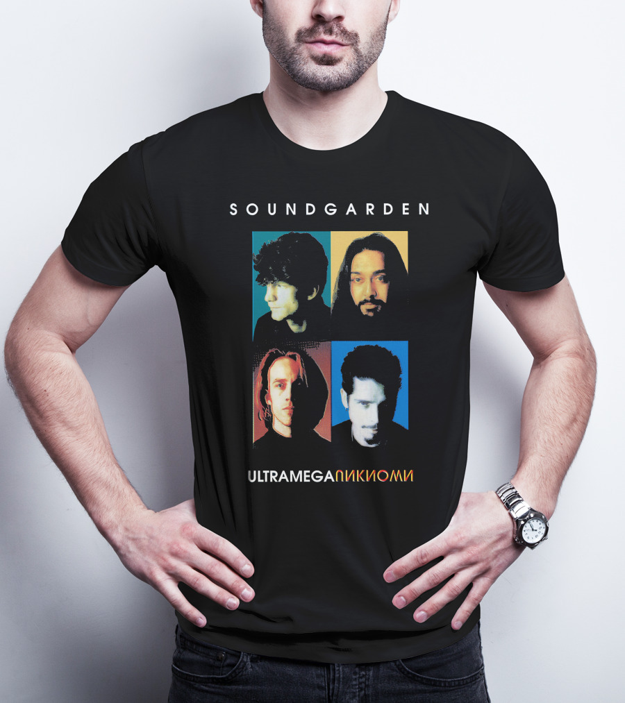 Soundgarden Ultramega OK Album Cover Quadrant Faces T-Shirt