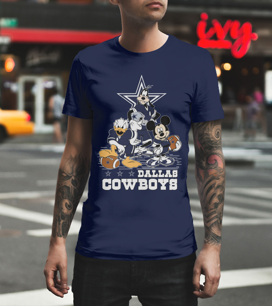 Dallas Cowboys Mickey Donald Goofy Football Team T-Shirt