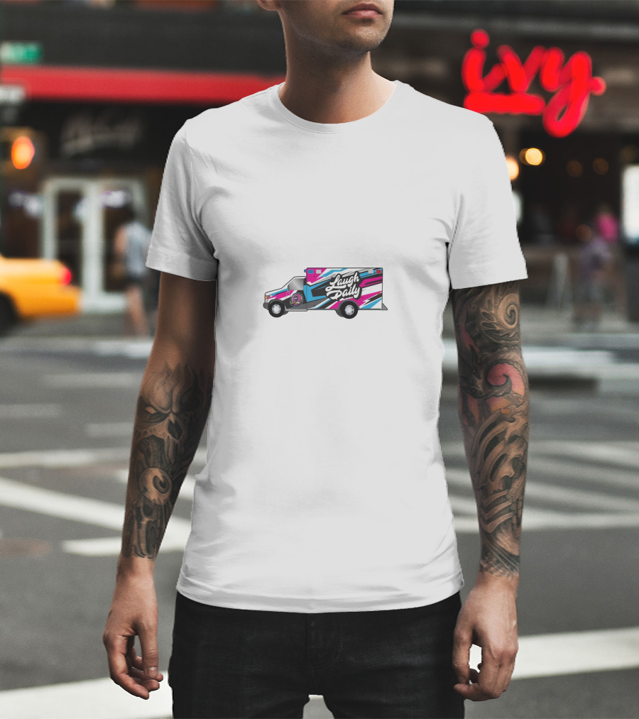 Laugh Daily JStu Colorful Truck T-Shirt