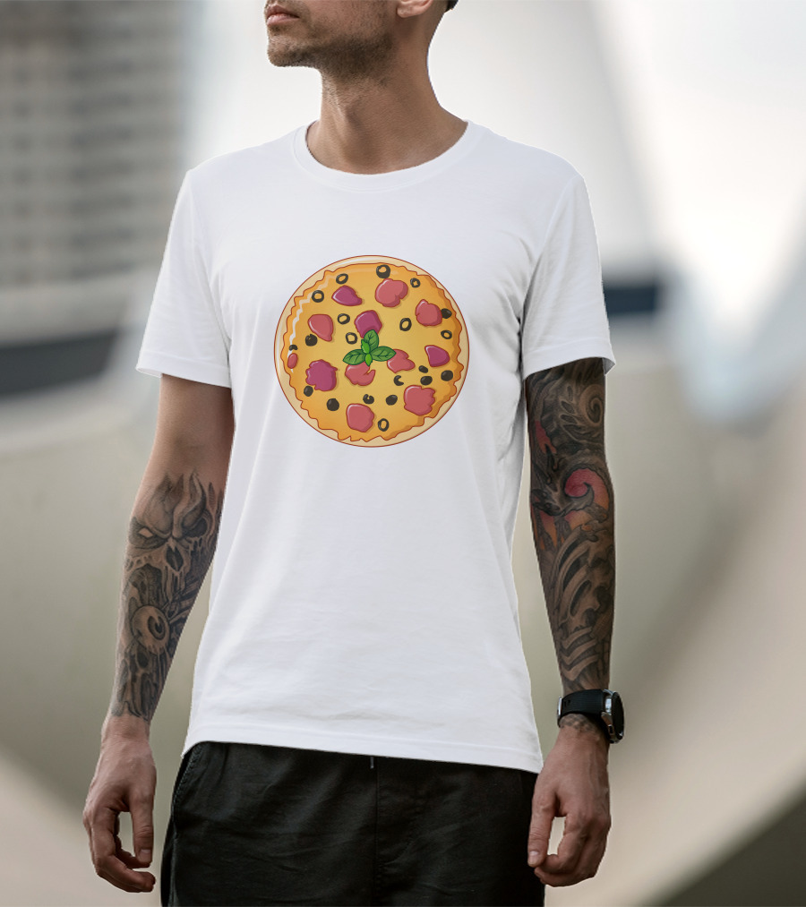 Pizza Meaning Basil Olive Pepperoni Pizza T-Shirt