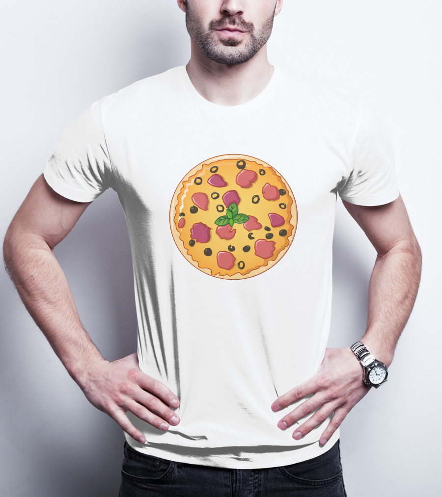 Pizza Meaning Basil Olive Pepperoni Pizza T-Shirt