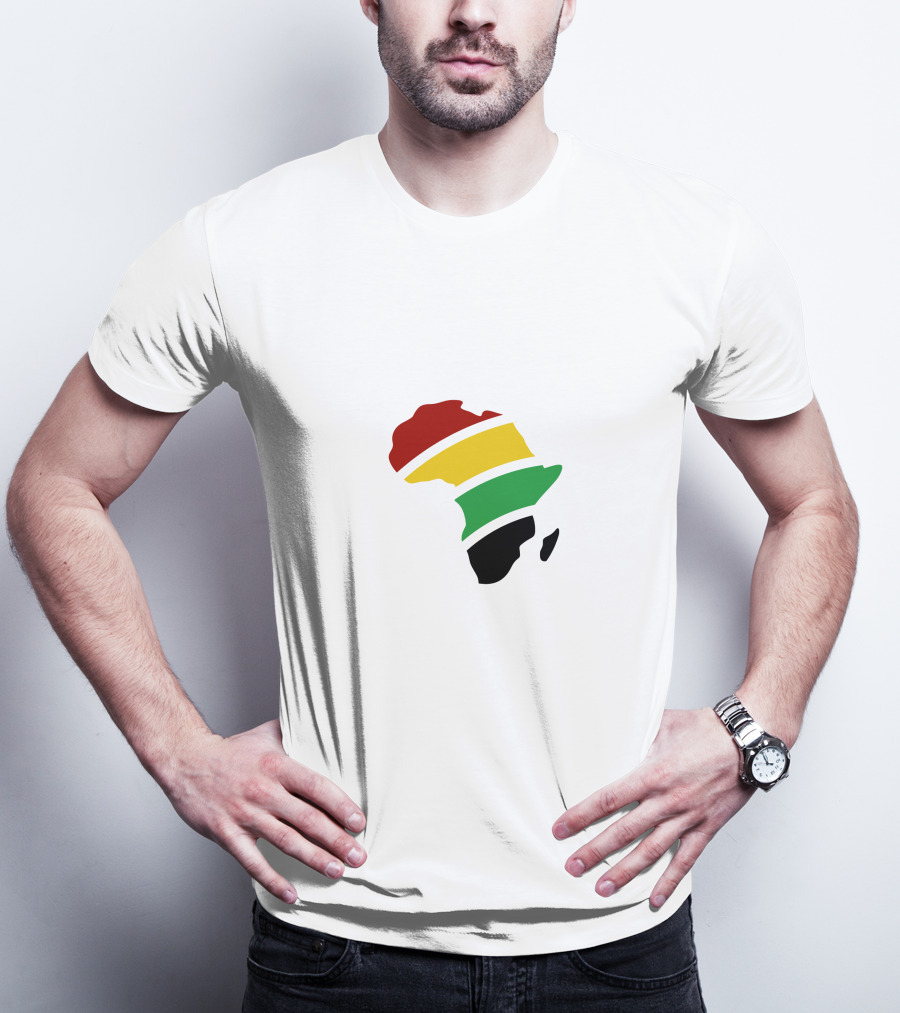 African Map Red Yellow Green Black T-Shirt