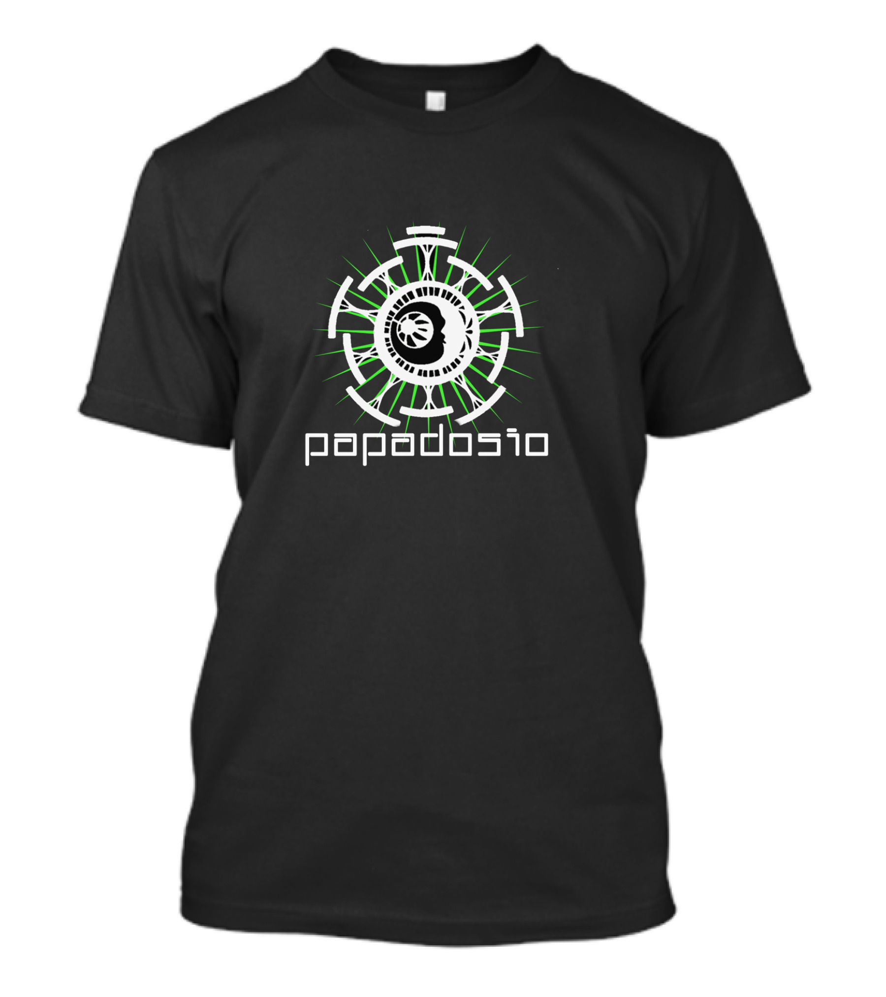 Papadosio Circular Gear Symbol With Green Accents T-Shirt