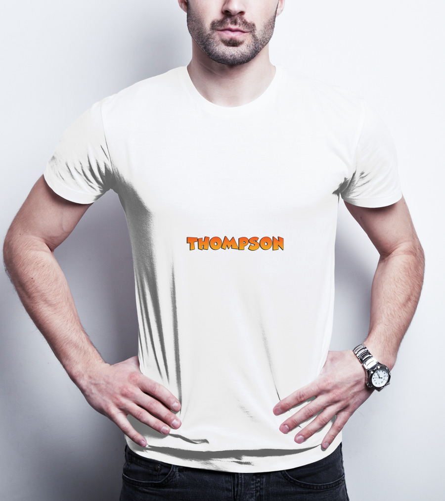 Thompson Comic Style Bold Text Orange Font T-Shirt