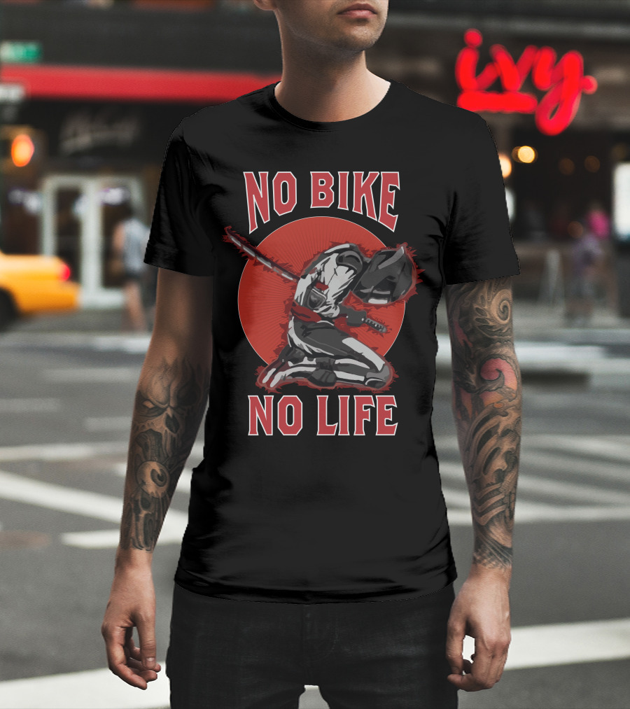 No Bike No Life Knight USA T-Shirt