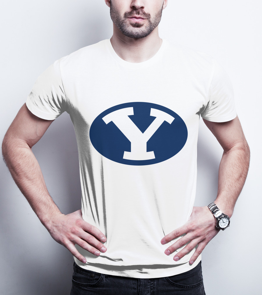 Brigham Young Cougars Y Logo Blue Oval T-Shirt