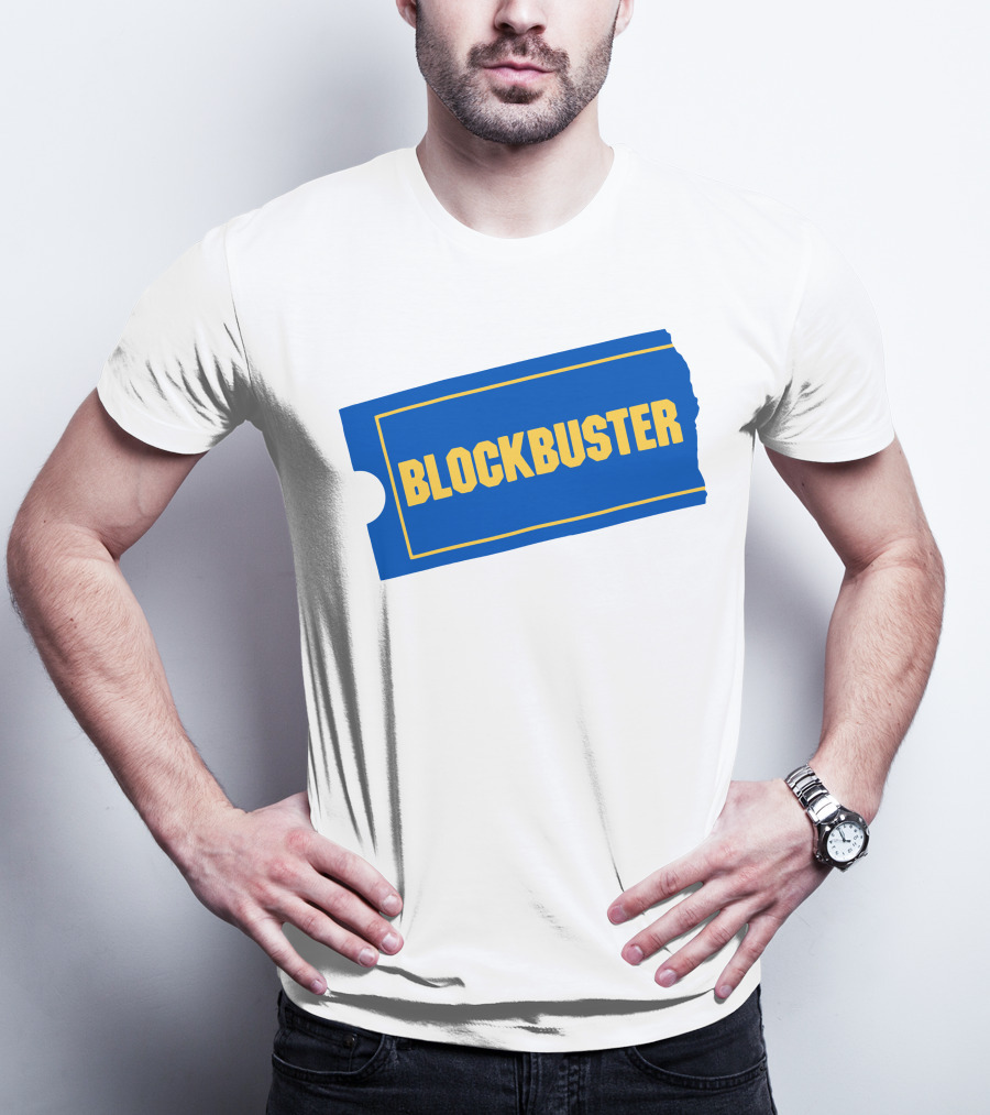 Blockbuster Blue Ticket Logo Nostalgia T-Shirt