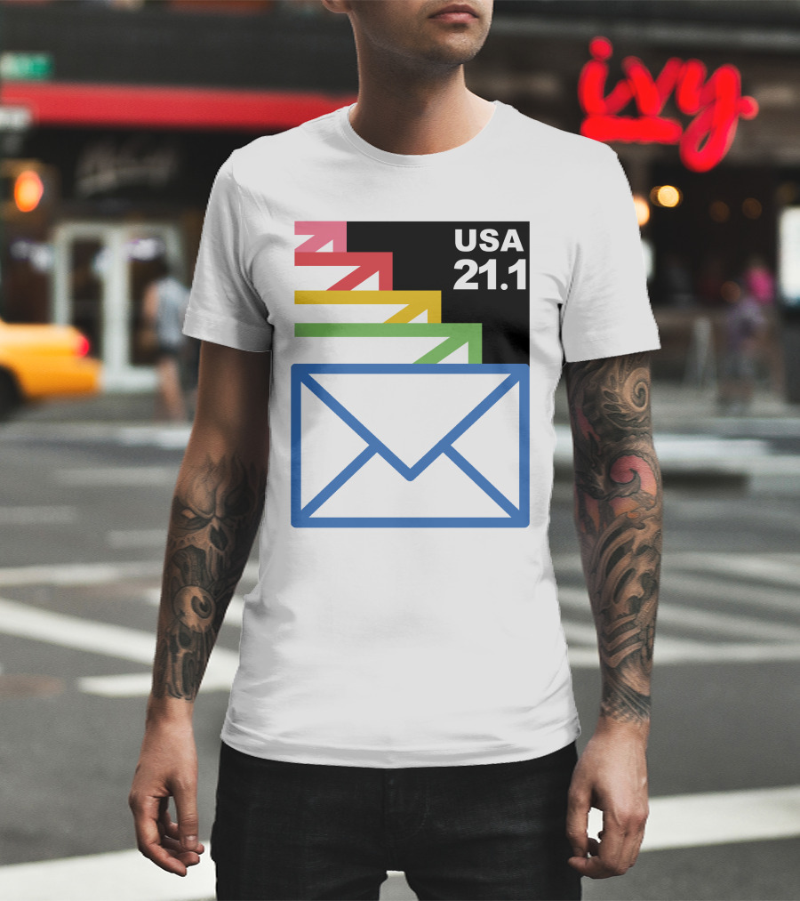 USA 21.1 Envelope Crop Top USPS Merch T-Shirt