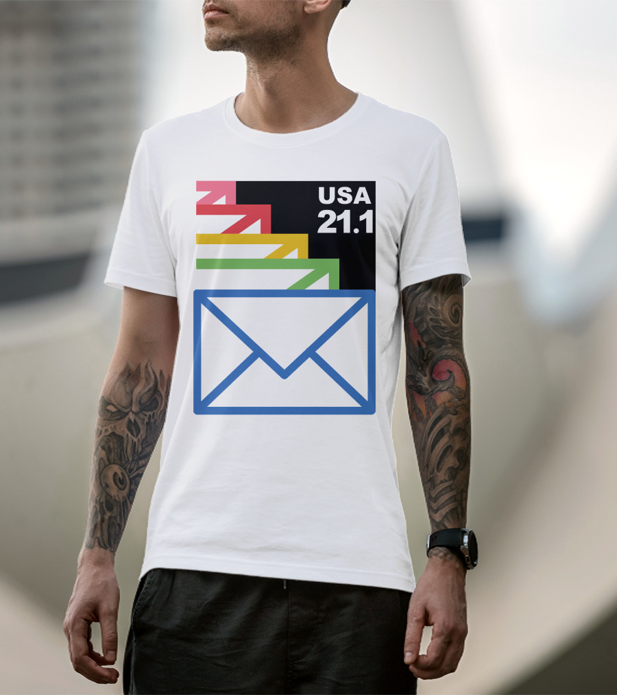 USA 21.1 Envelope Crop Top USPS Merch T-Shirt