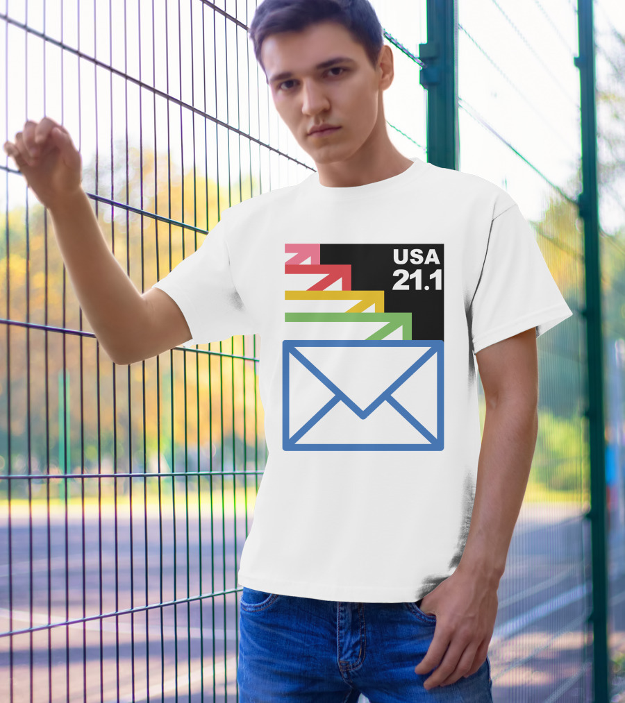 USA 21.1 Envelope Crop Top USPS Merch T-Shirt