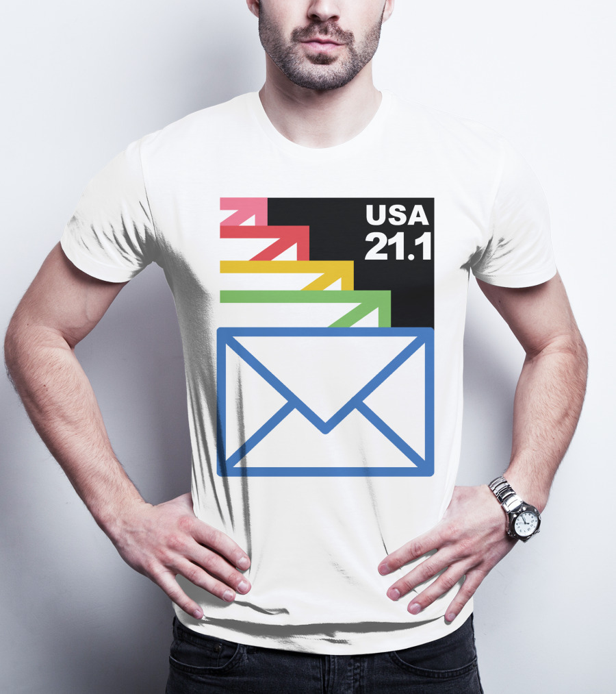 USA 21.1 Envelope Crop Top USPS Merch T-Shirt