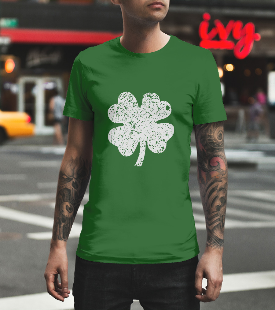 Four Leaf Clover St. Patrick's Day Green Lucky Charm T-Shirt