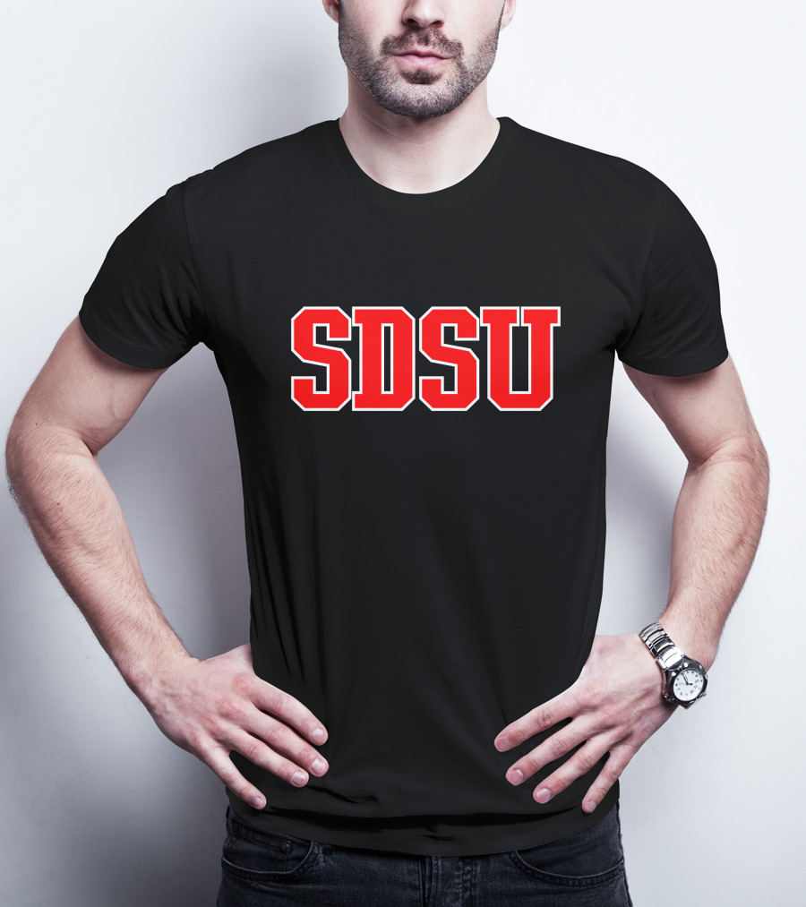 SDSU San Diego State University Bold Red Letters T-Shirt