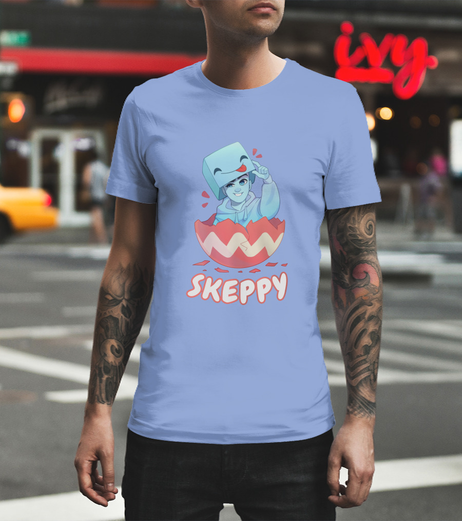 Skeppy Easter Merch Skeppy Egg Character In Red Cracked Shell T-Shirt