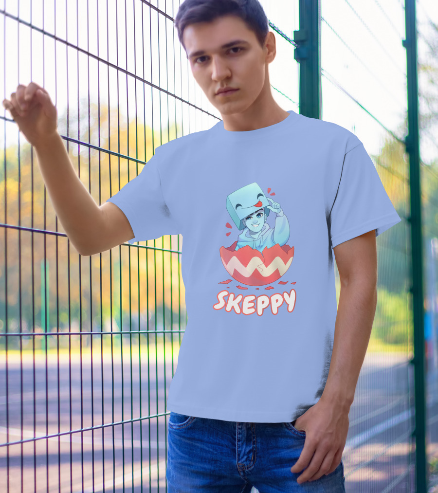 Skeppy Easter Merch Skeppy Egg Character In Red Cracked Shell T-Shirt
