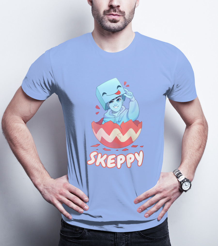 Skeppy Easter Merch Skeppy Egg Character In Red Cracked Shell T-Shirt