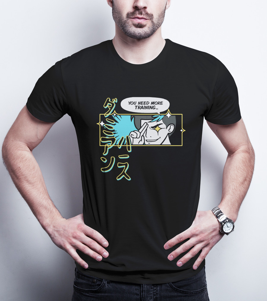 You Need More Training Anime Manga Style Retro Comic Speech Bubble Japanese Text T-Shirt