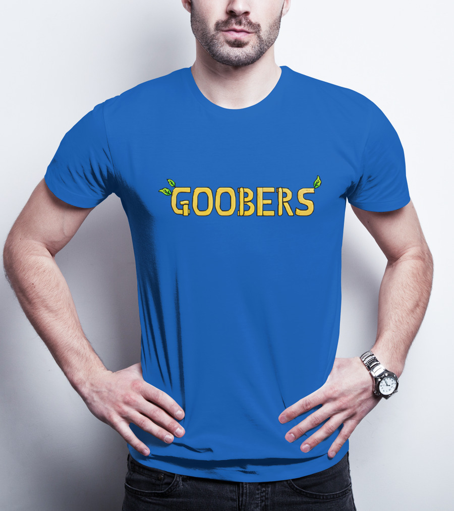 GOOBERS Nature Inspired Typography With Leaves T-Shirt