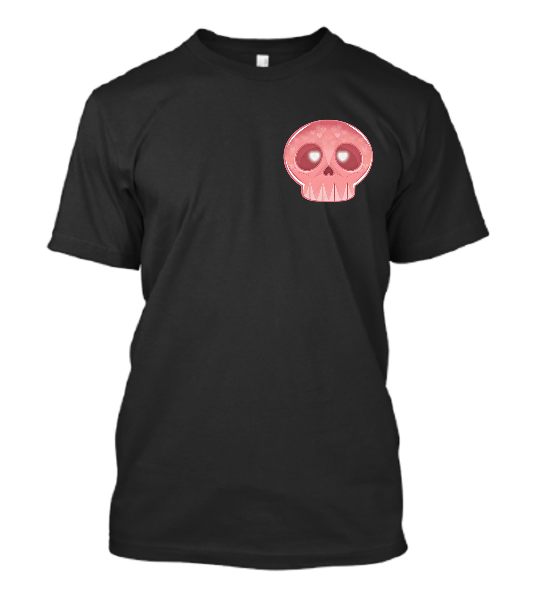 Shop The LukeIsDeaddd Merch Store Pink Heart-Eyed Skull T-Shirt