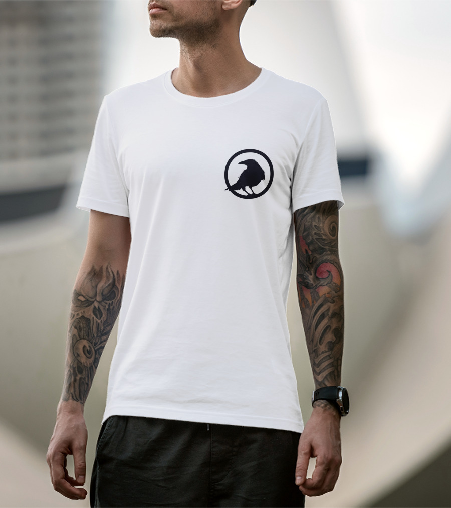 CrowfallGame Crow Silhouette Logo In Circle T-Shirt