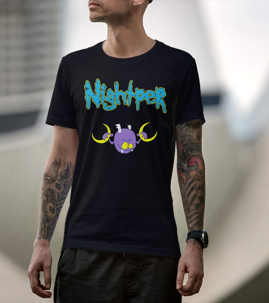 Shop The Nightper Perth Tanapon Merch Store Featuring Playful Cartoon Creature T-Shirt