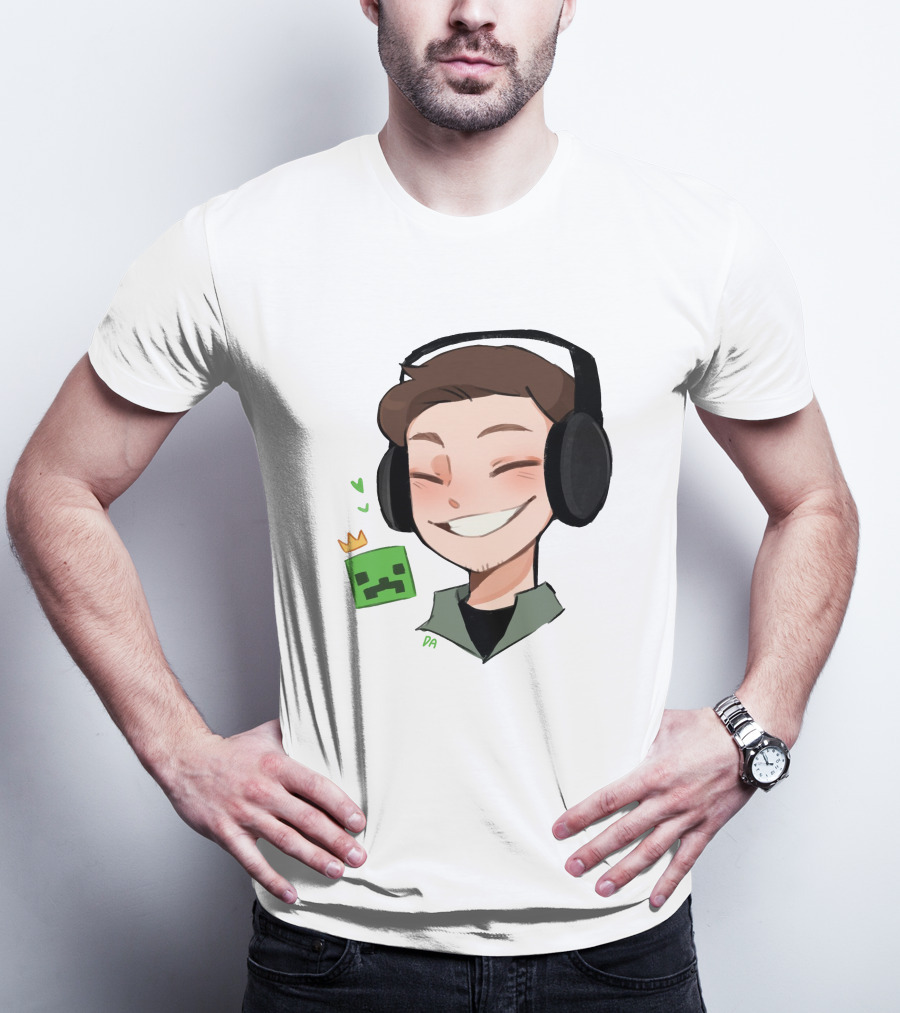 Awesamdude Creeper Man Merch Headphones Smiling Character T-Shirt