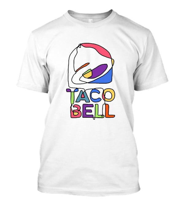 Taco Bell Trippy Logo Multicolor Outline T-Shirt
