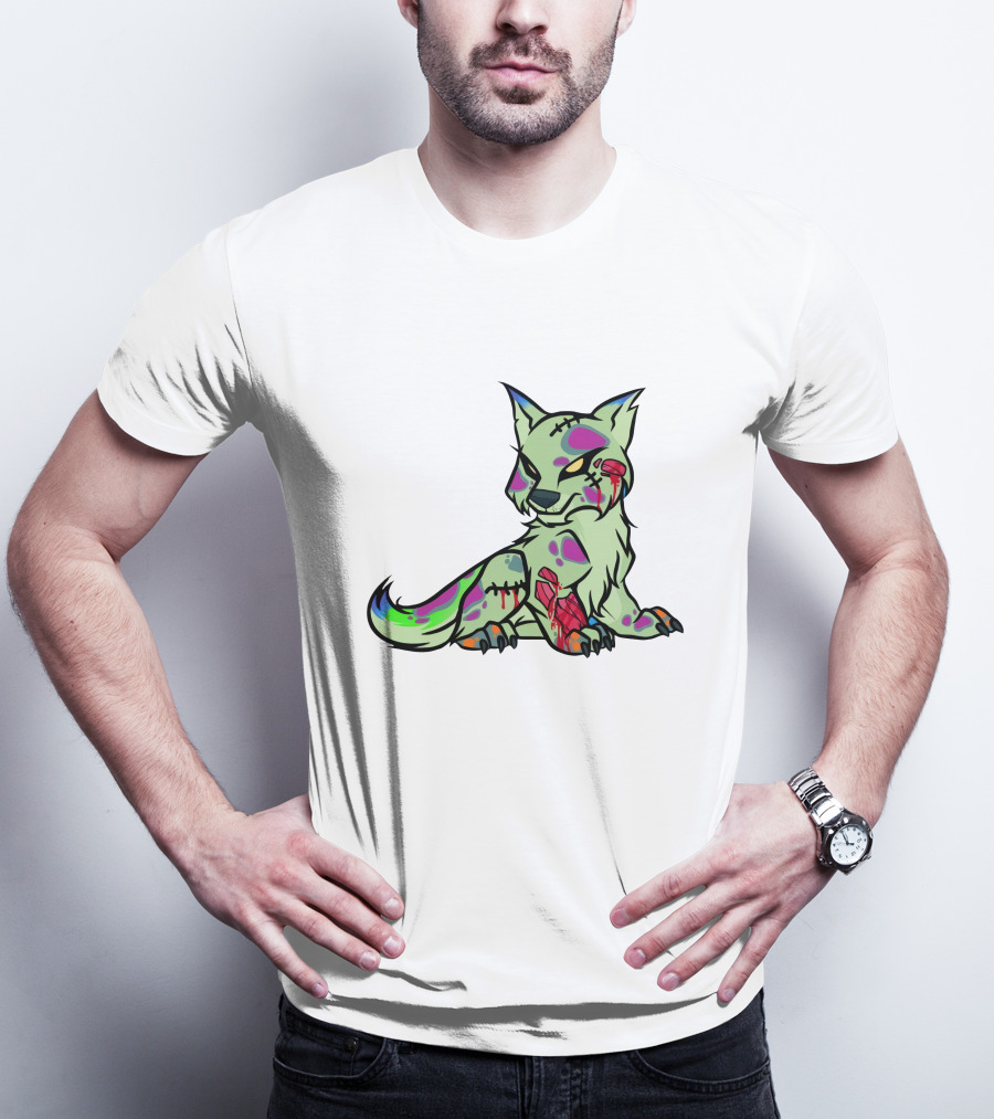 Psycho-Wolfpack 1985 Neon Zombie Wolf T-Shirt