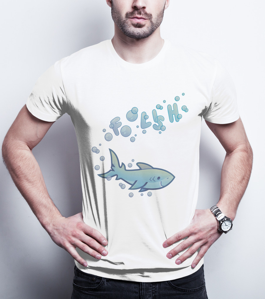 Foolish Shark Bubbles Gamers Méh T-Shirt